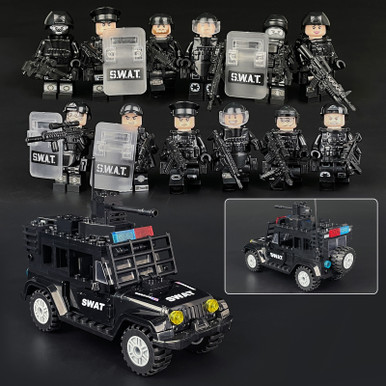 SWAT Team Special Forces 12 Custom Minifigures + Jeep - E12 - J's ...