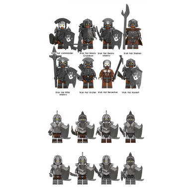 LOTR High Uruk-hai Orcs Gundabad Orcs Army Infantry Minifigures - J's Little Things