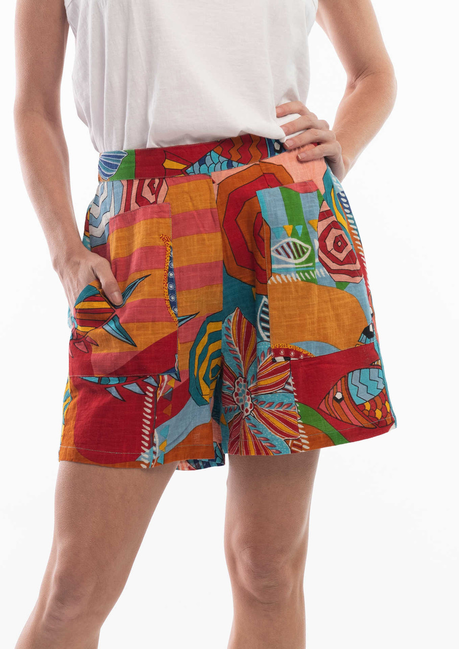 SHOP ORIENTIQUE COTTON SHORTS - JUNGLE ROAD