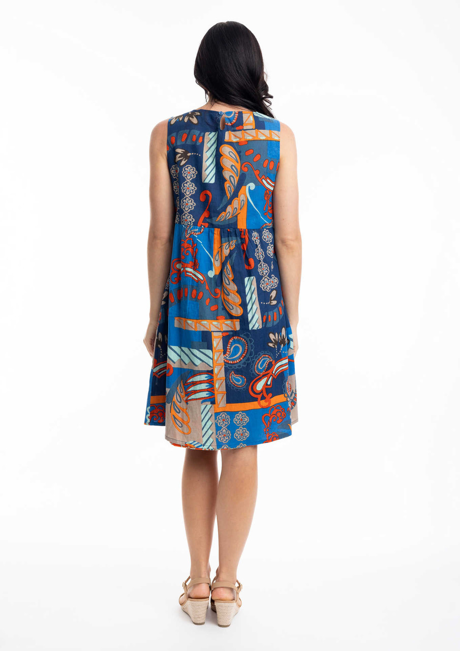 Shop ON SALE Orientique Reversible Sleeveless Dress in CAMPS BAY Print ...