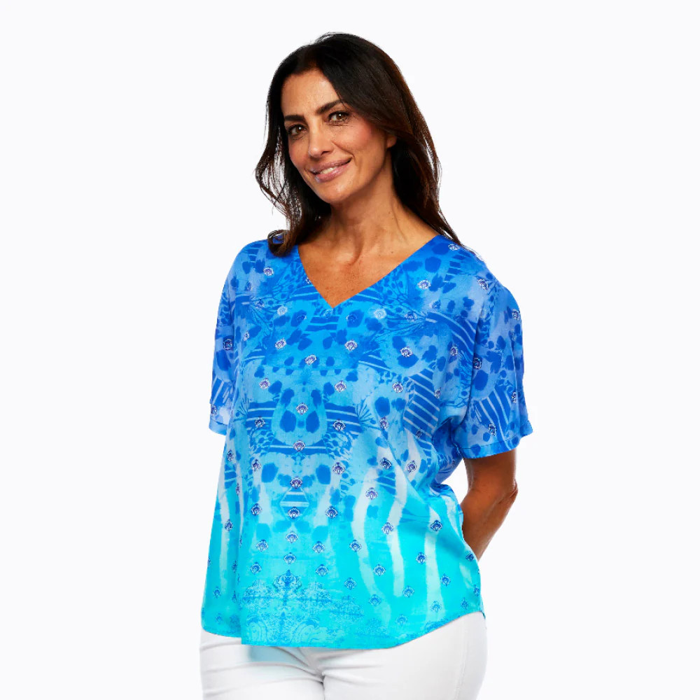 Shop Claire Powell Modal Top in OCEAN Print - Jungle Road Clothing Boutique