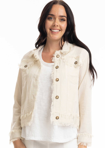 Shop Orientique Linen Blend Jkt in SAND (#62617) - Jungle Road Clothing ...