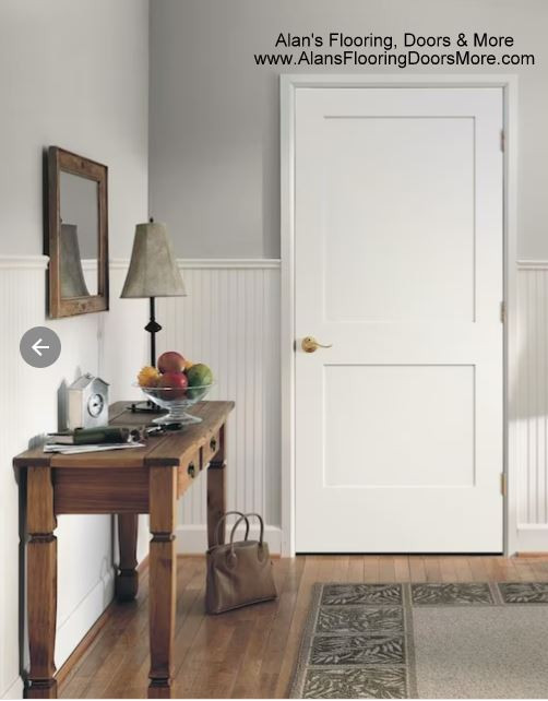 36 in. x 80 in. Primed 2 Panel Shaker Monroe Left-Hand Smooth Molded ...