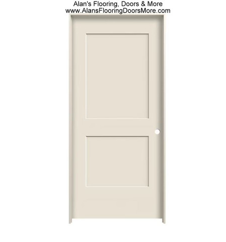 32 in. x 80 in. Primed 2 Panel Shaker Monroe Left-Hand Smooth Molded ...