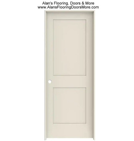 32 in. x 80 in. Primed 2 Panel Shaker Monroe Right-Hand Smooth Molded ...