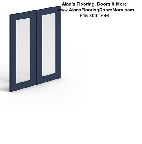 Valleywood Cabinetry Marine Blue Shaker 30Wx36Hx3/4D Double Glass Door ...