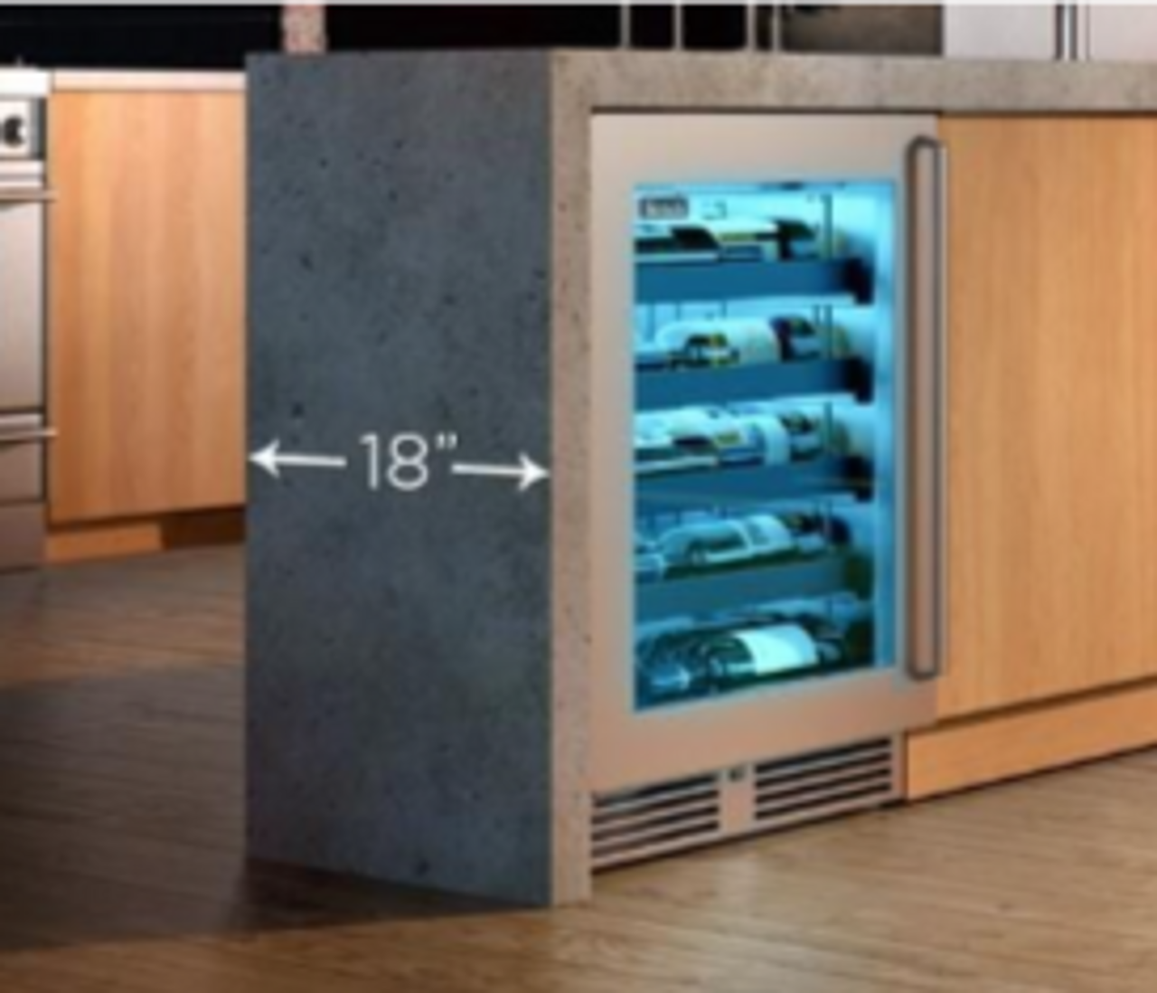 Perlick Signature Series Shallow Depth 18 Depth Outdoor Wine Reserve