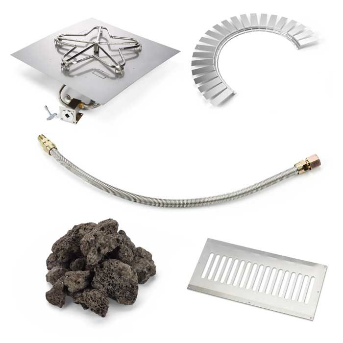 HPC Fire Square Flat MLFPK Hardscape Block Kit - SoCal Fire Pits