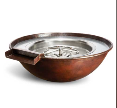 HPC Fire Tempe Hammered Copper Gas Fire Pit TEMP31W-EI - SoCal Fire Pits