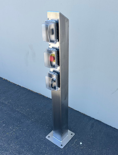 Fire Pit Table Timer Pedestal with Brushed Finish - So Cal Fire Pits