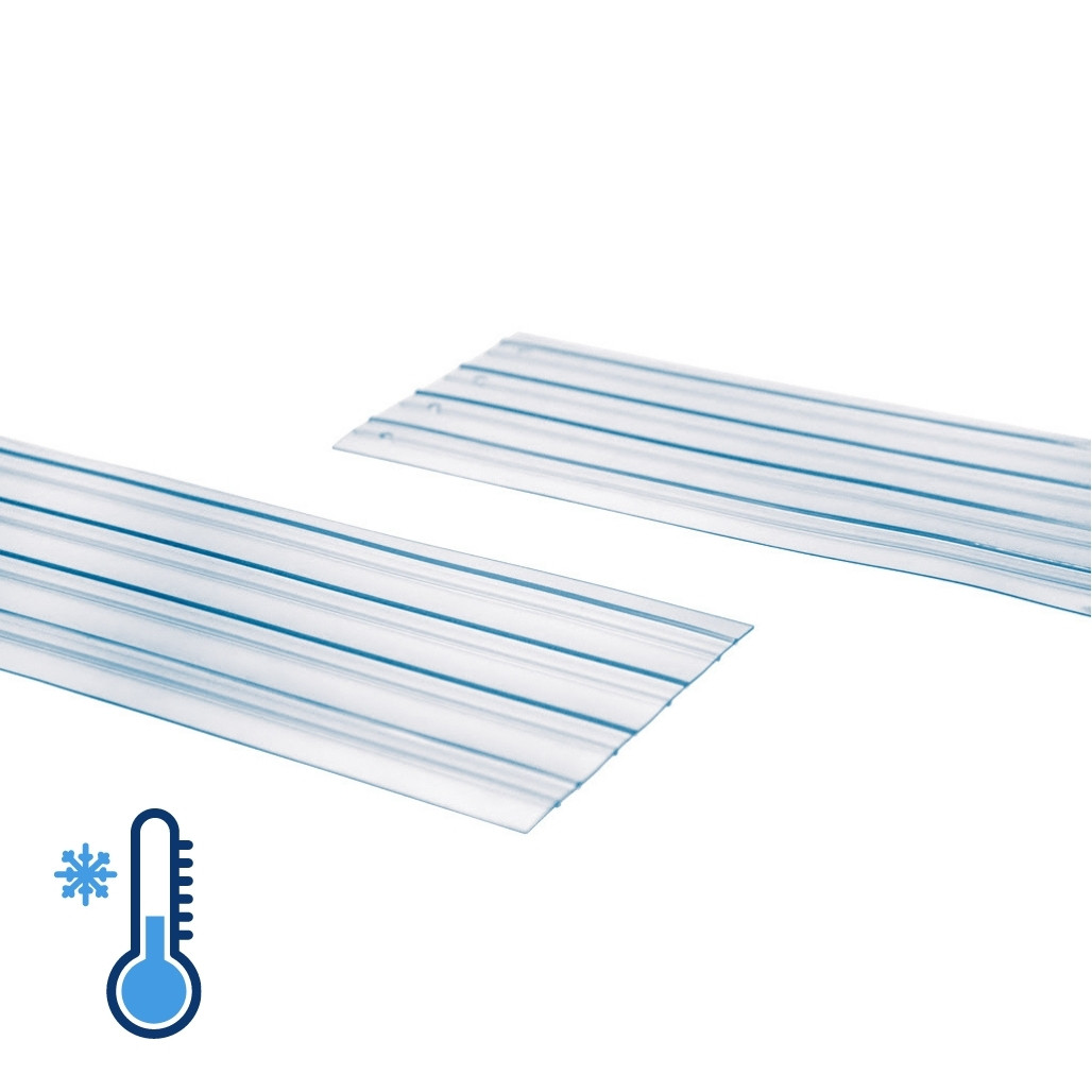 12" Low Temp Ribbed Replacement Vinyl Strip - StripCurtainDepot.com
