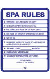Pool Safety Sign - Spa Rules