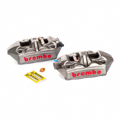 Brembo 100mm Radial M4 Cast Monoblock Caliper Kit - Titanium Gray with ...