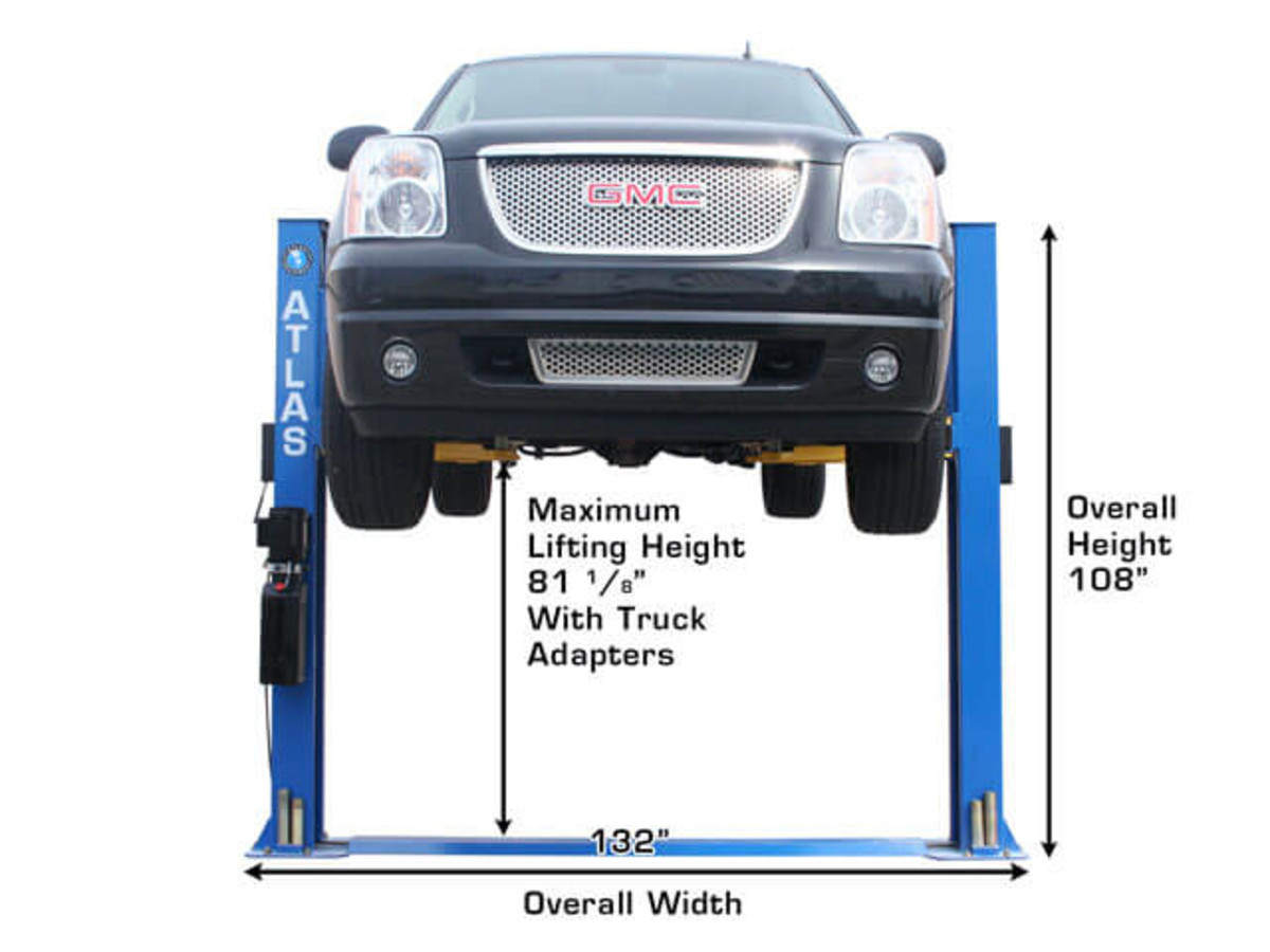 BP8000 2 Post Bottom Plate Car Lift - Atlas Auto Equipment