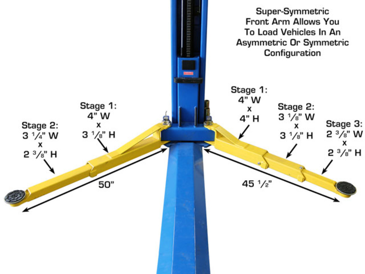 BP8000 2 Post Bottom Plate Car Lift - Atlas Auto Equipment