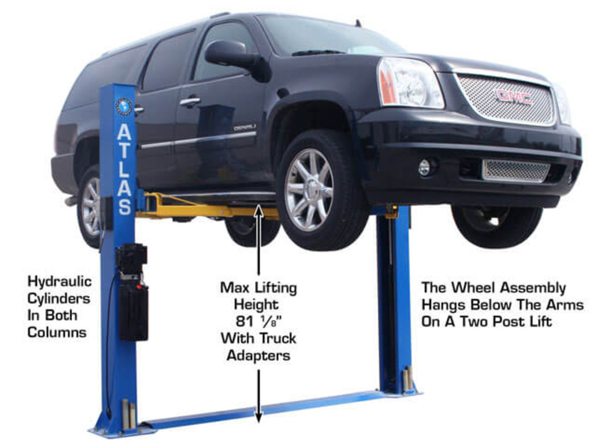 BP8000 2 Post Bottom Plate Car Lift - Atlas Auto Equipment