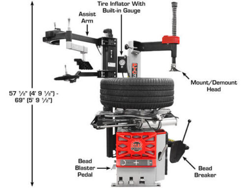 Premium Rim-Clamp Tire Changer with Assist Arm