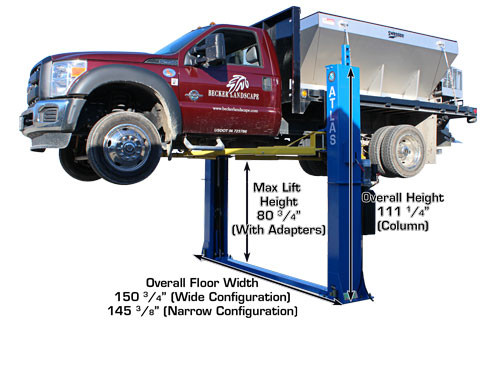 Atlas BP12000 2 Post Lift with Bottom Plate | Atlas Automotive Equipment
