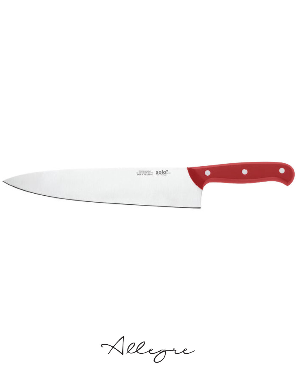 10 in. Blade Chef's Knife, Red Handle, Professional Grade - EuroPro ...