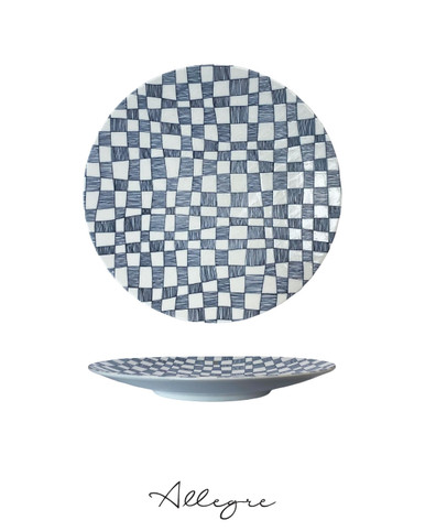 9.25 in. Salad/ Small Dinner Plate - Checkers Ivory - Allegre