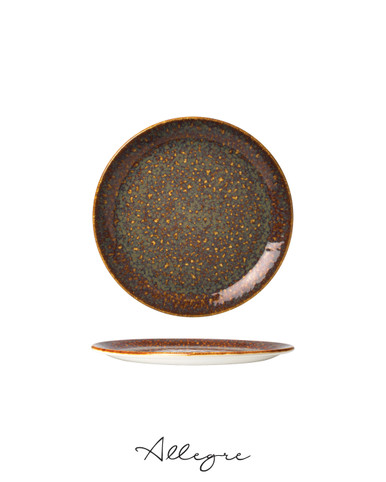 8 in. Dessert/ Cake Plate - Vesuvius Amber - Allegre