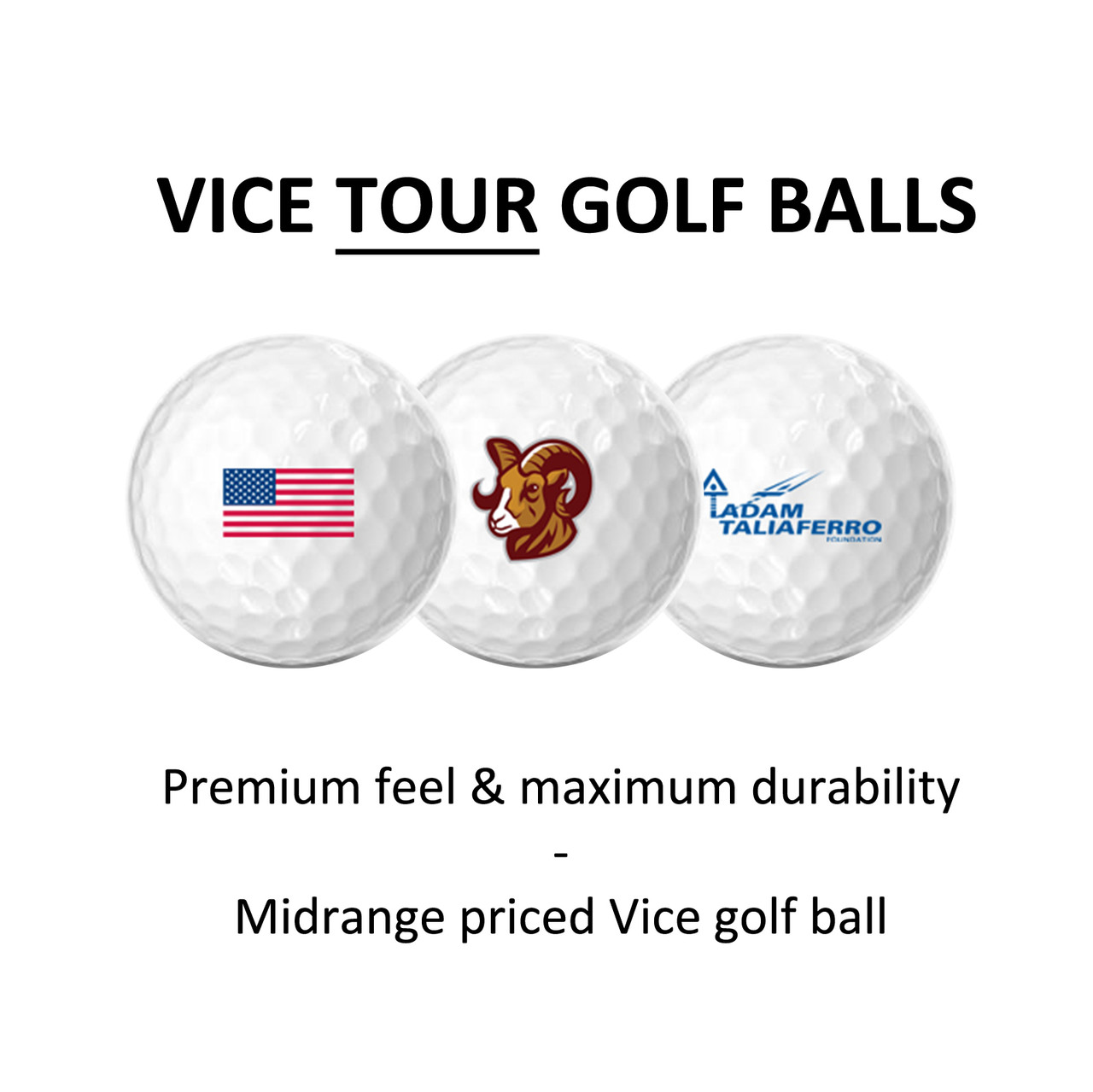 Custom Printed Vice Tour Golf Balls - LogoTags