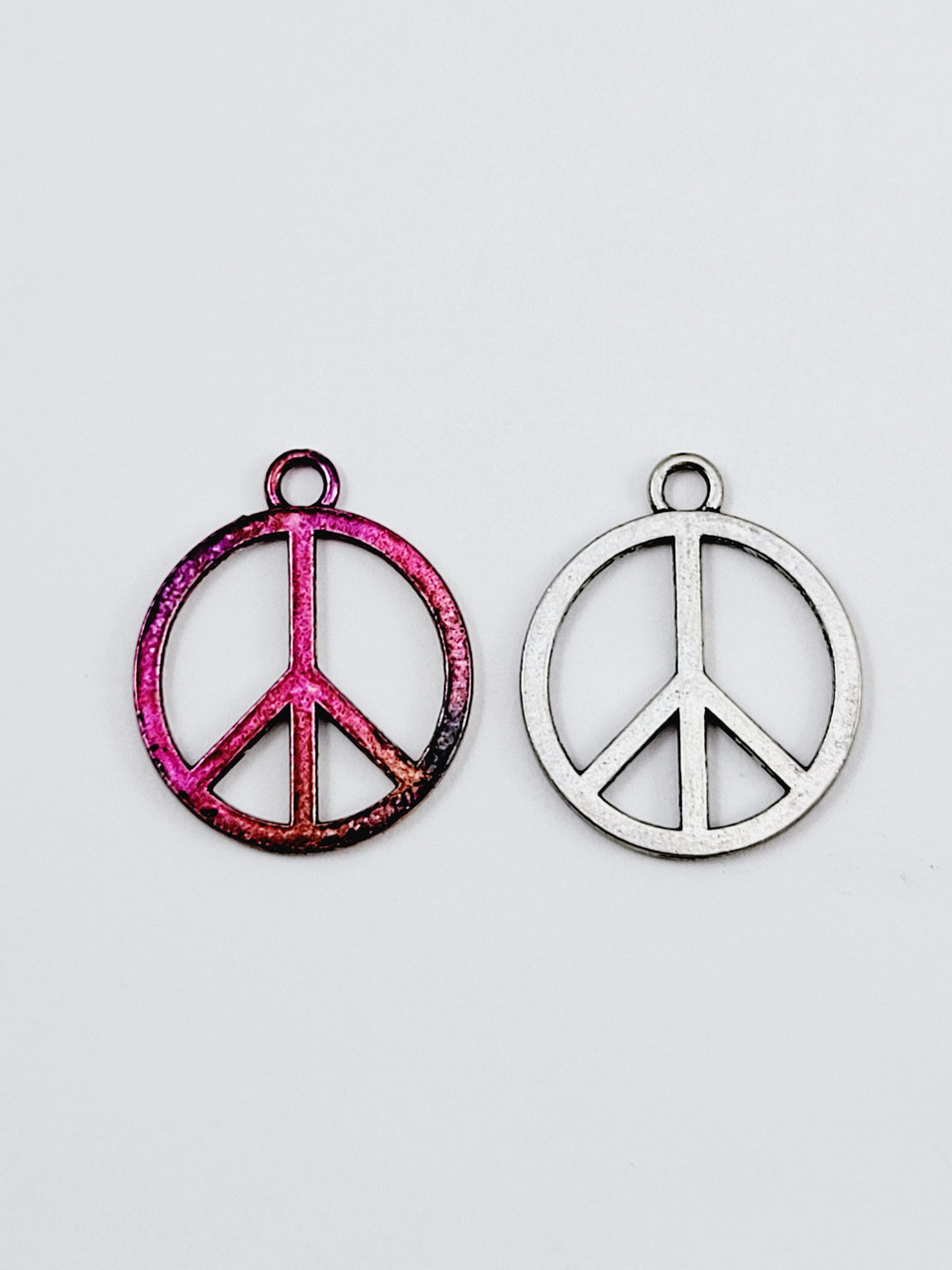 Alcohol Inked Peace Sign Charms