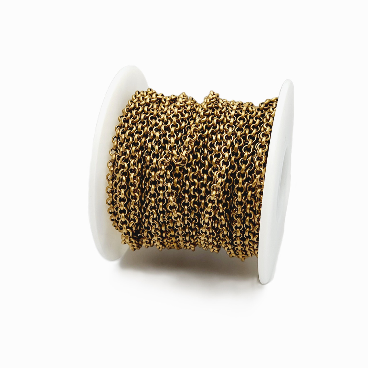 Antique Bronze Plated Rollo Chain-Sold by the Foot