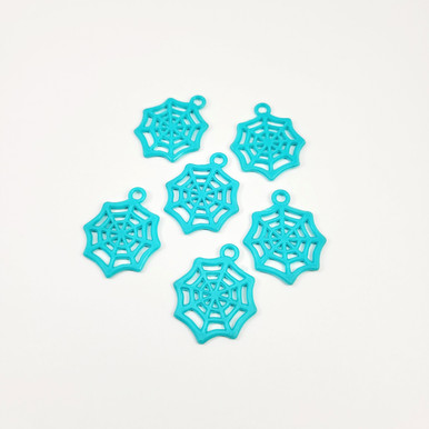 Acrylic Blue Spider Web Charms- sold by the pair