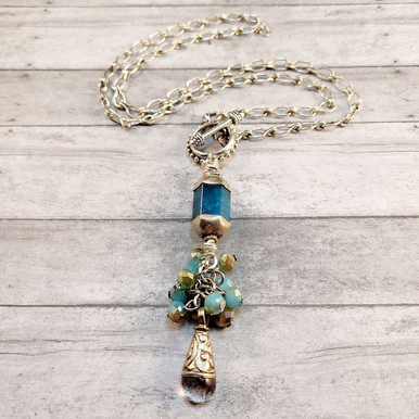 Divine Depths Blue Apatite Pendant Necklace