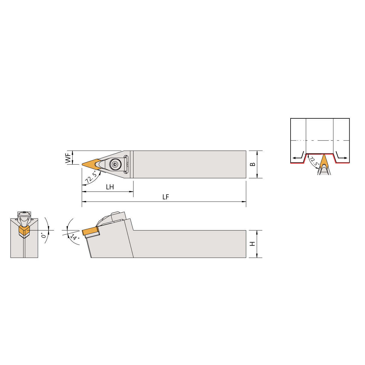 DVVNN 2525 K16 - 25mm VNMG Neutral Turning Tool - Omega Products