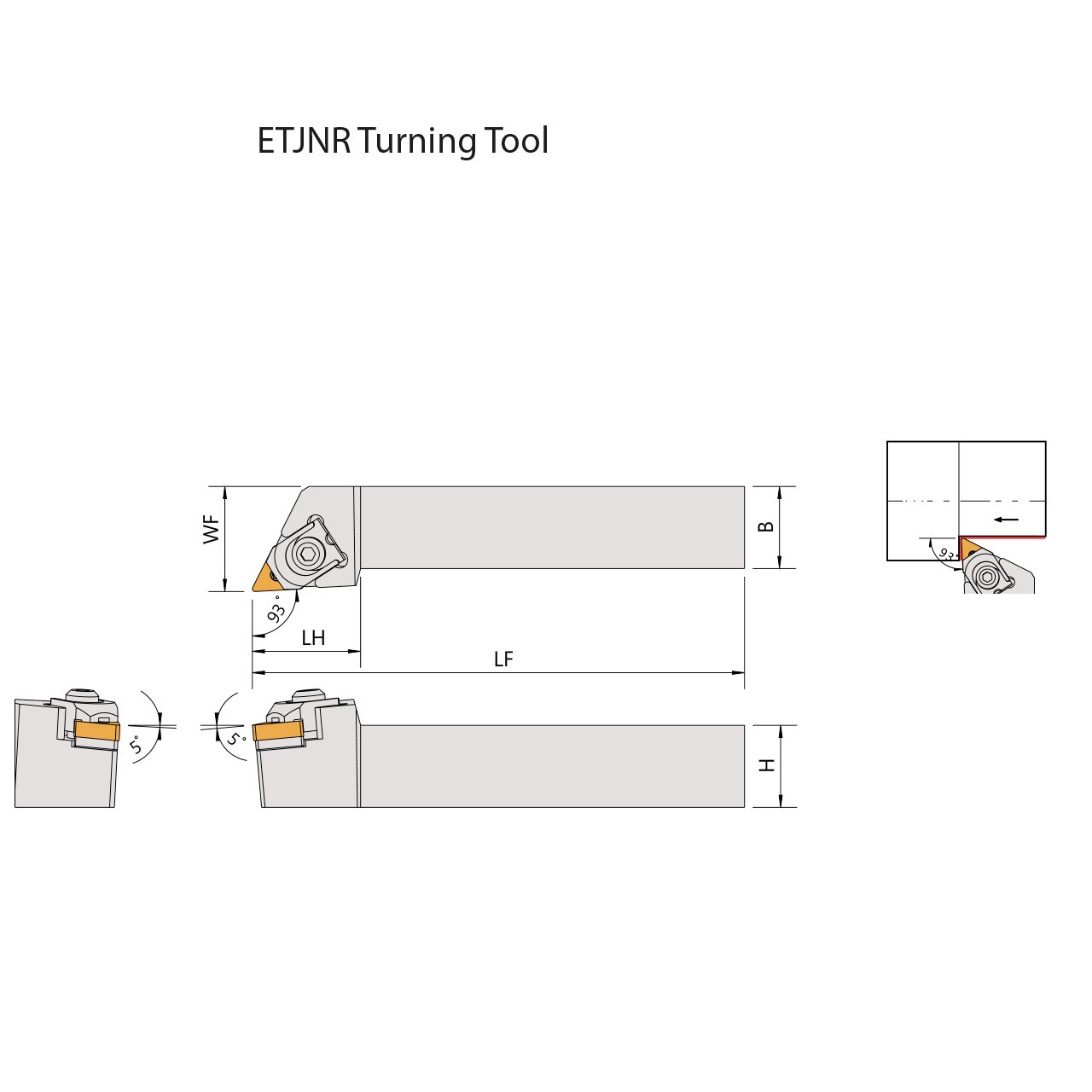 ETJNR/L 2525 M16 - 25mm TNMG 16 Turning Tool - Omega Products