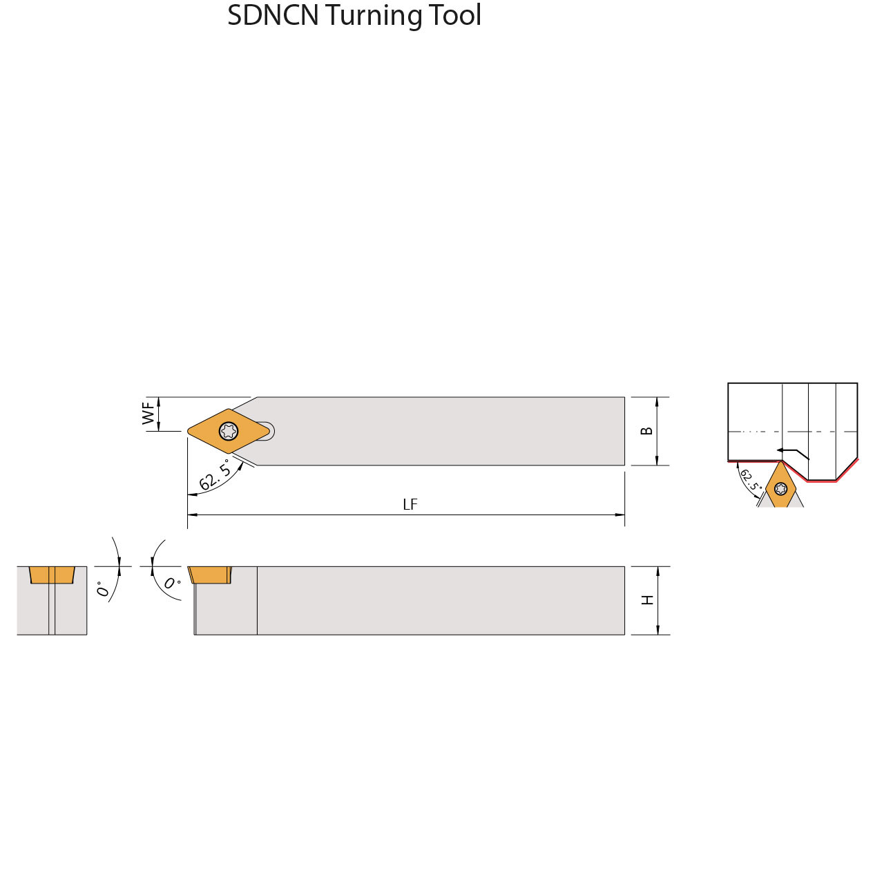 SDNCN 2525 M11 - 25mm DCMT 11 Turning Tool - Omega Products