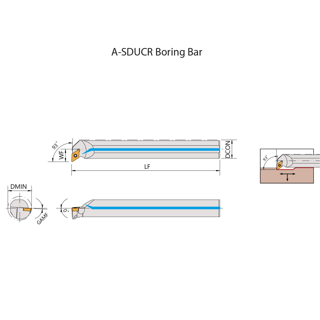 A12K SDUCR/L 07 - 12mm DCMT 07 Boring Bar - Omega Products