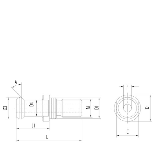 JIS. B6339 Hollow Pull Studs with O-Ring - Omega Products