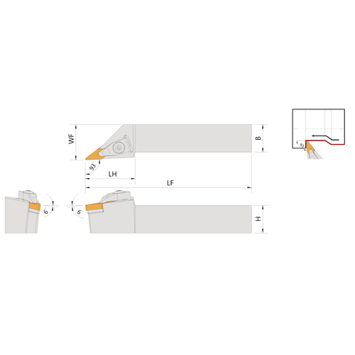DVJNR/L 2525 M16 - 25mm VNMG 16 Turning Tool - Omega Products