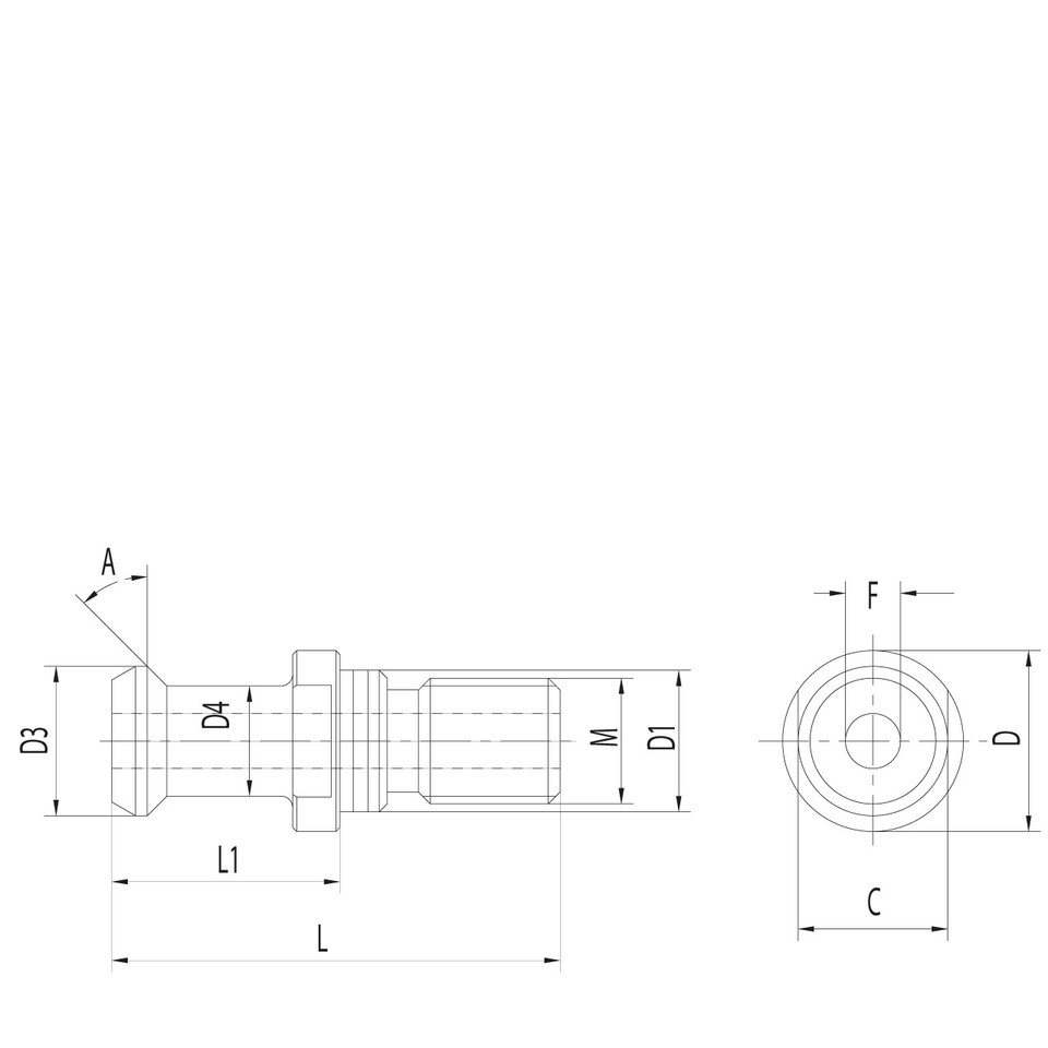 JIS. B6339 Hollow Pull Studs with O-Ring - Omega Products