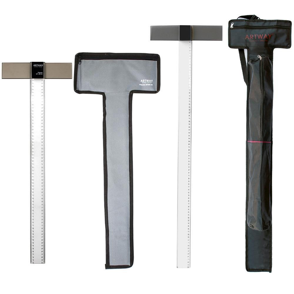 Artway T-Square - 60cm & 80cm - For Architects - Comes with Carry Case