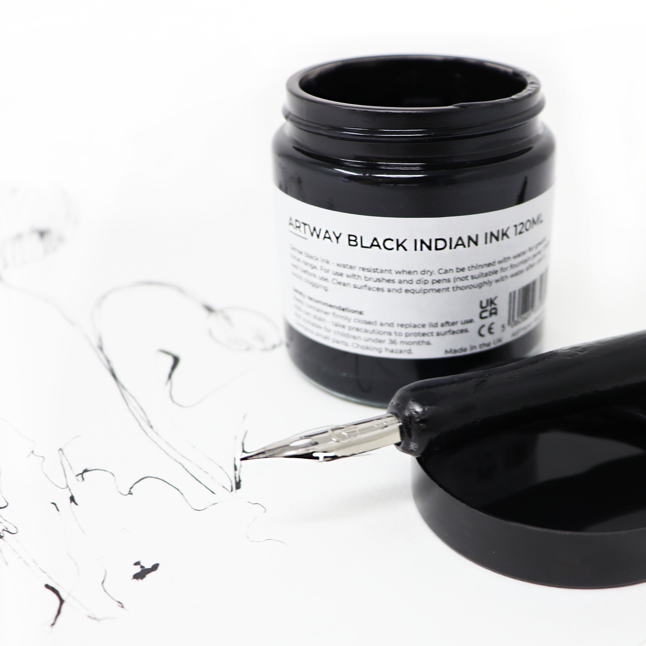 Artway Black Indian Ink - For Drawing & Calligraphy - 3 Sizes