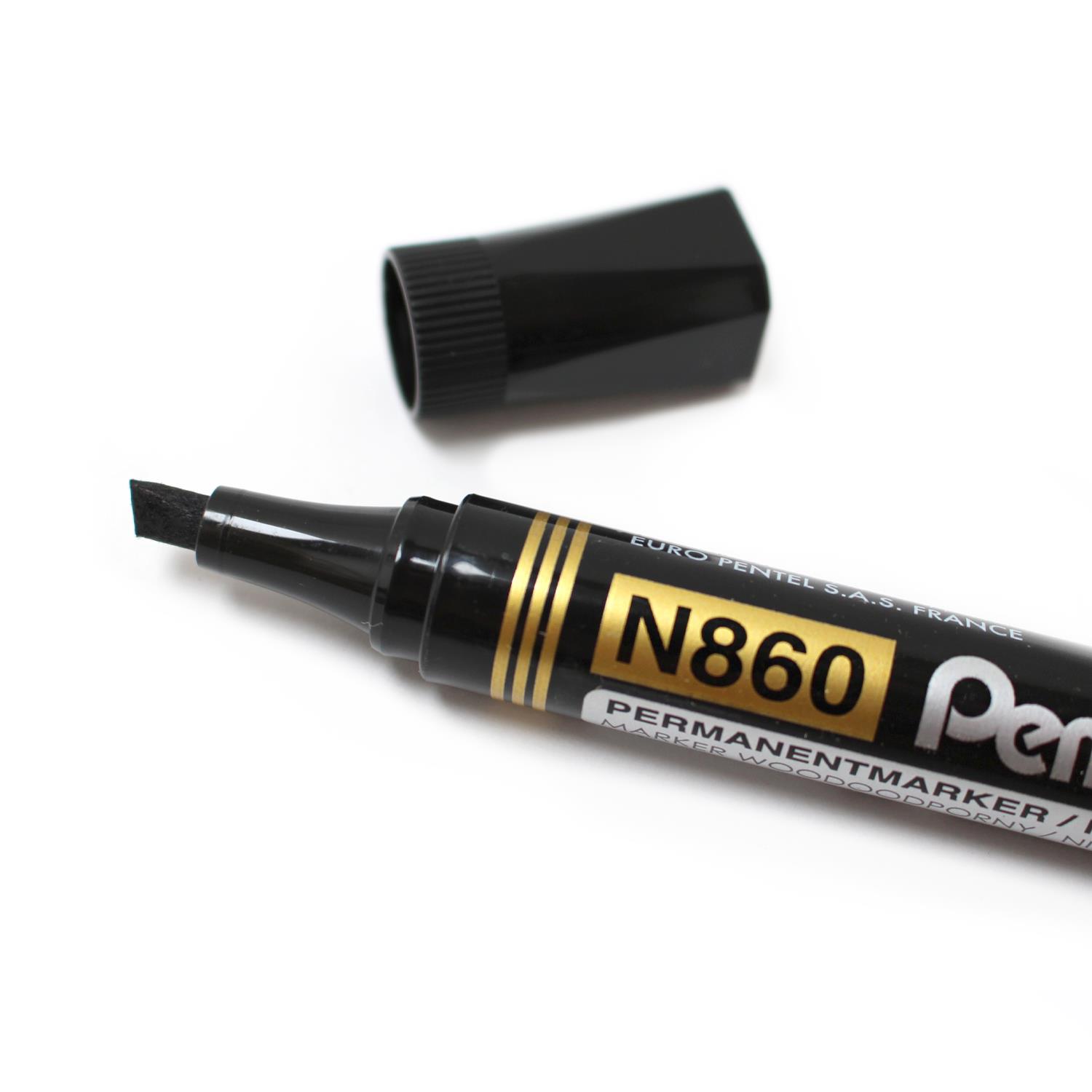 Pentel Permanent Chisel Marker Black N860