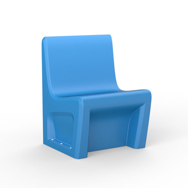Sentinel Armless Chair, Gangable with Access Door, Blue Grey