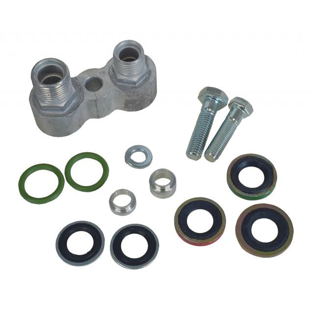 Compressor Block Fitting, GM A-6 and R4, Complete Kit - Vintage Air