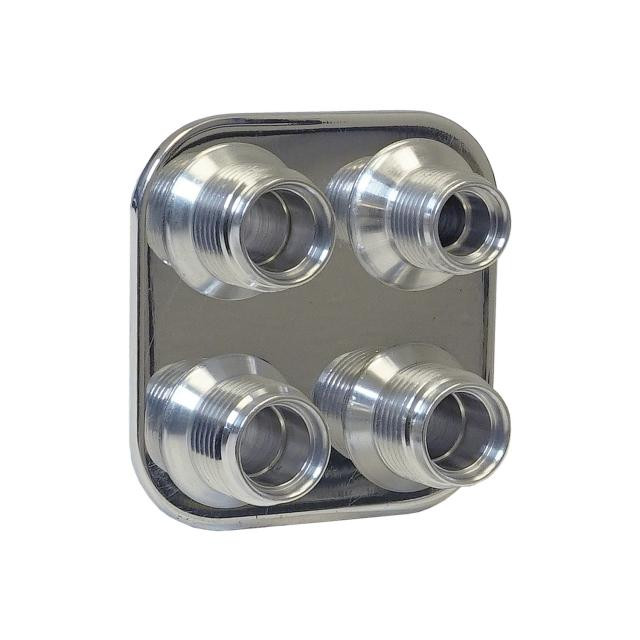 Streamline Polished Aluminum 4-Way Square Bulkhead Plate for AC and ...