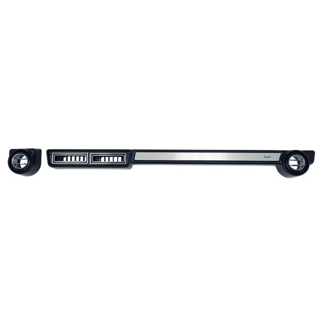 Under Dash Slimline Universal Louver Panel with Brushed Aluminum Trim ...