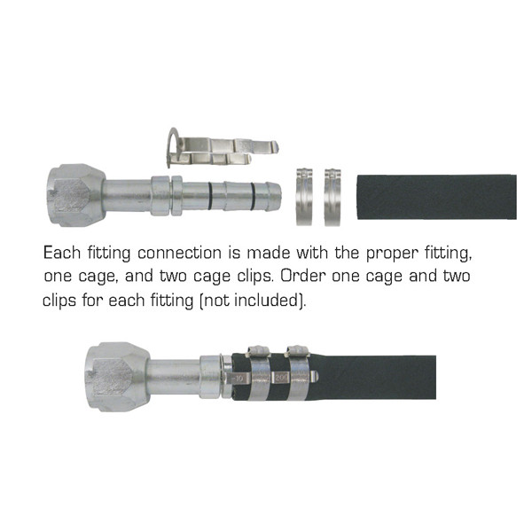 NO 6 Hose Fitting - Straight Splice with 134a Service Port - Vintage Air