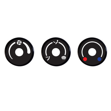 Gen IV Rotary Control Decal Set - Black Anodized - Vintage Air