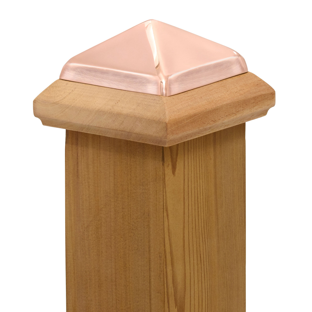 4x4 Wood/Copper Post Cap - Miterless Post Caps™ | Post Cap Depot