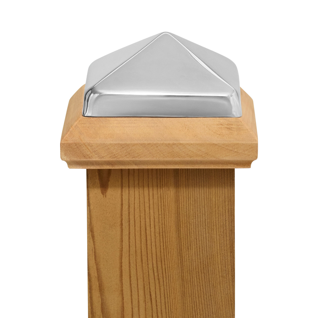 4x4 Wood/Stainless Post Cap - Miterless Post Caps™ | Post Cap Depot