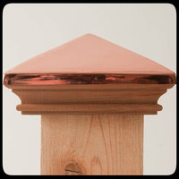 Quality One Piece Wood Post Caps with Metal Pyramids - Post Cap Depot