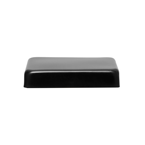 Black Stainless Steel Flat Top Post Cap w/ 3/4" Lip - Post Cap Depot